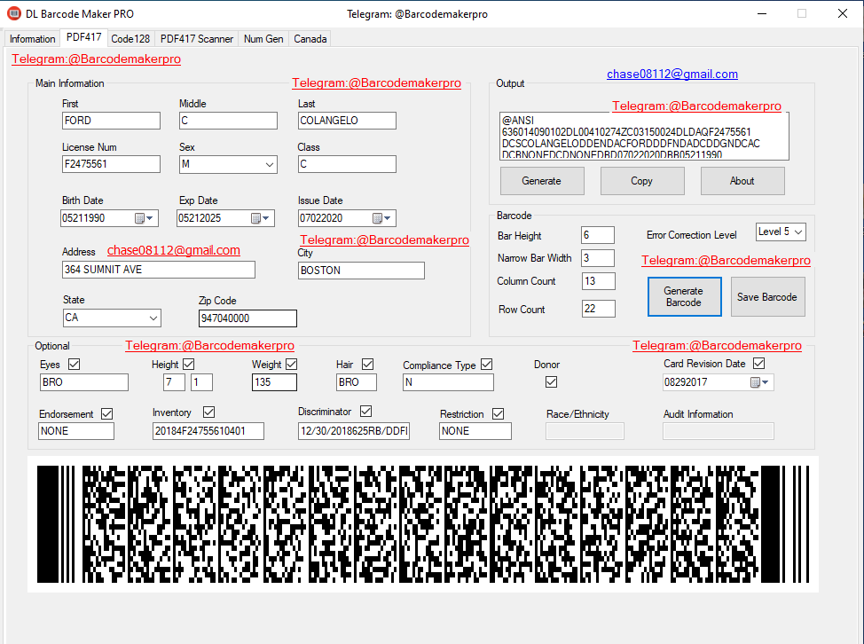 GitHub - barcodemakerpro/barcode: aamva pdf417 barcode generator